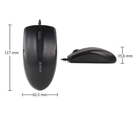 Мышь проводная A4Tech OP-530NU Black Optical Mouse USB