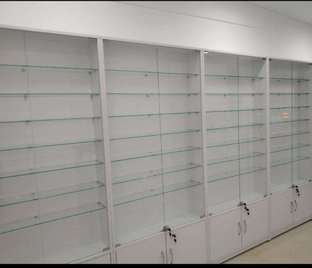 Apteka va magazinlar uchun mebel pirlafka polka vitrina shkaf yasaymiz