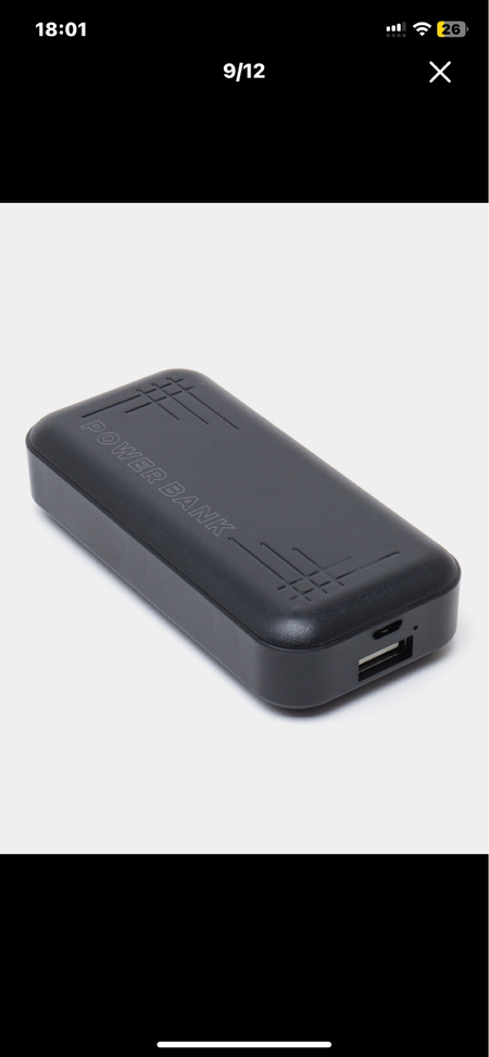 Mini POWER BANK 10.000 мА/ч oq va qora rangda
