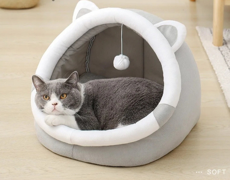 Лежанка домик для кошки кота мягкая