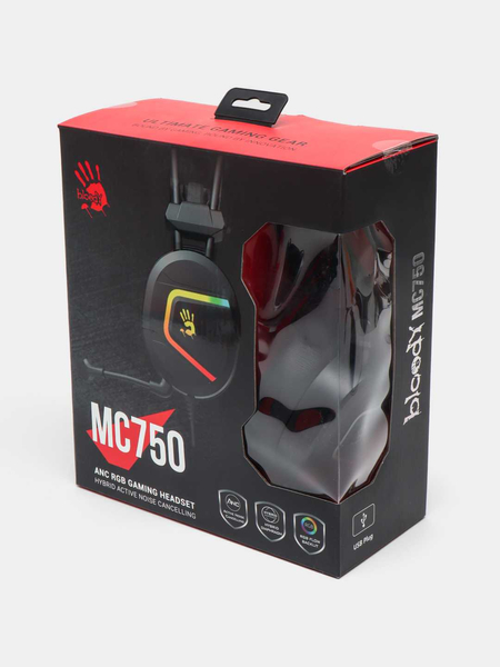 Проводные наушники Bloody MC750 BLACK, GREY - ИГРОВАЯ ГАРНИТУРА 7.1