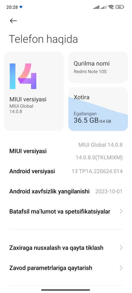 Redmi Not 10S 6/64GB