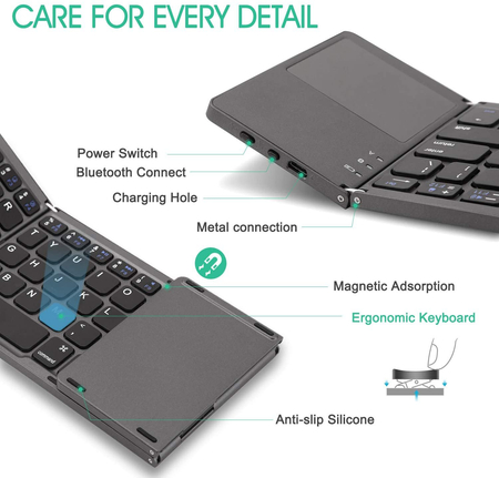 Складная bluetooth-клавиатура с Touchpad  оснащенная очень чувствитель