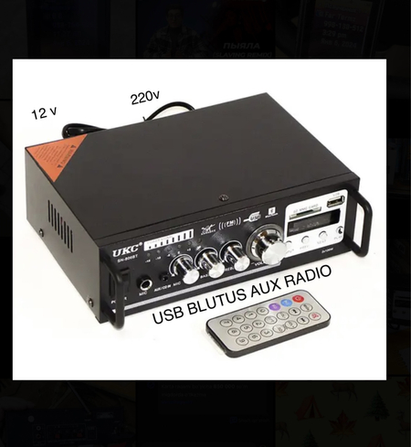Usilitel joy tanlamas blutus usb aux radio 220v va 12 v da ishlaydi