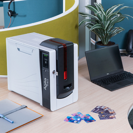 Ретрансферный принтер Evolis Agilia, карт принтер, принтер карточный