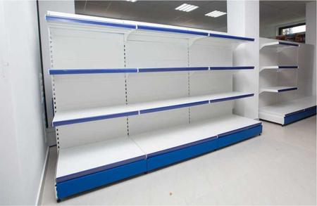 Продаются прочные стеллажи в магазин для выкладки товара