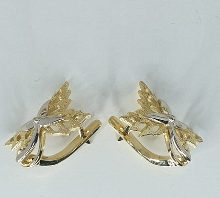 Серьги Клиновый лист 750пробы 6.05грам