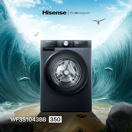 Kir yuvish mashinasi Hisense 10.5 kg invertor dastafka bor