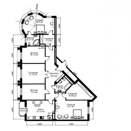 (Добрый) Ц5, 220 м², 5/6/10, Просторная