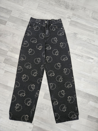 джинсы с принтом H&M XS-S