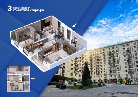 Квартира на ул.Баку Узбум 3/9/10 в жк New Life 82м2