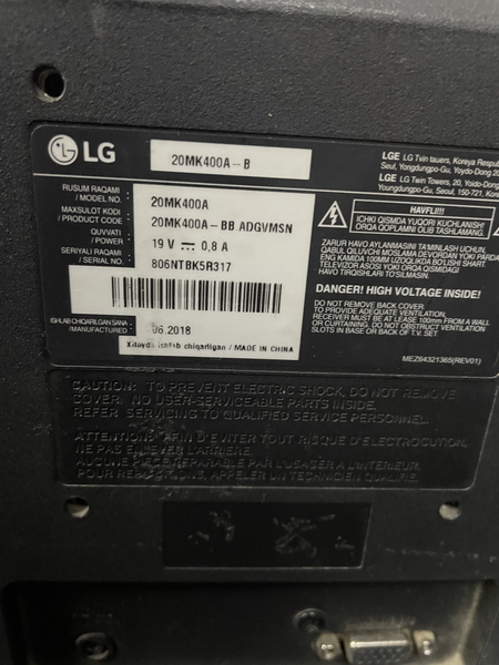 LG monitor 20razmer