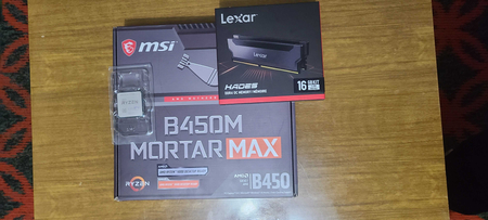 AMD B450 M  MORTAR Max+Ryzen 7 5700 X+DDR4 2x8 3600 Lexar