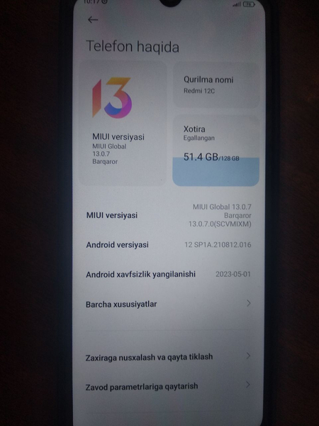 Redmi 12c 128tali