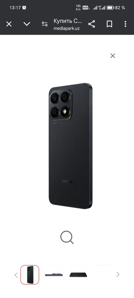 Honor x8a 6/128 Gb, qora,