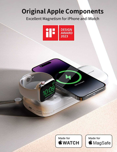 Беспроводное зарядное устройство MOMAX 3 в 1 10.000Mah
