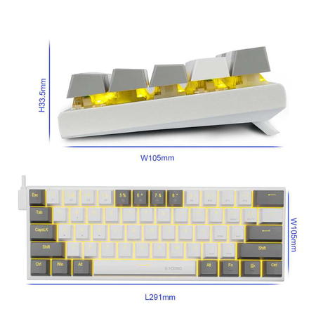 E-YOOSO Z11 USB 60% мини Механическая игровая клавиатура 61 клавиша