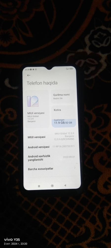 Redmi 9a xotirasi 32
