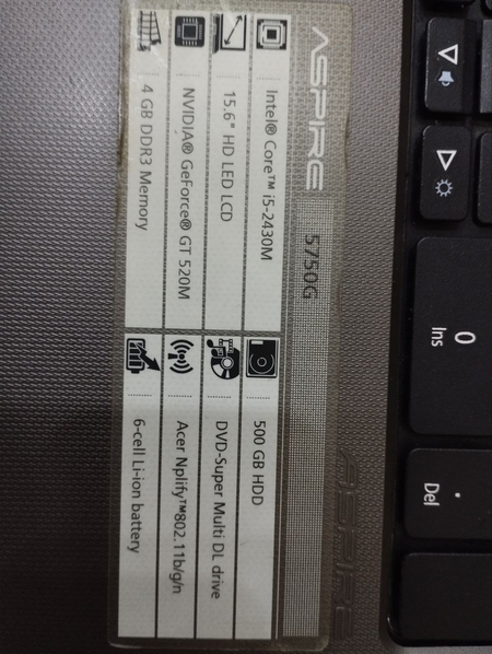 ASER notbook Sotiladi. Xotira 500 GB OZU-4 ZAaryat 20 minutga yetadi