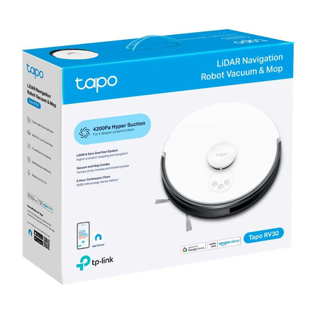 TP-Link Tapo RV30 Робот-пылесос с влажной уборкой, датчиком LiDAR