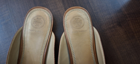 Мюли из кожи от бренда Tory burch б.у в хорошем состоянии оригинал