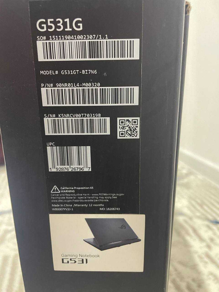Asus rog g531gt-bi7n6 15.6