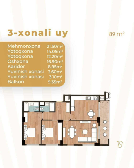 V2552 ул.Шота Руставели ЖК Prestige Gardens 3/13/14 90м2 коробка