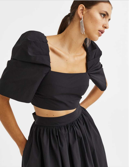 Новая укороченная рубашка /топ с пышными рукавами H&M, размер L(48/52)