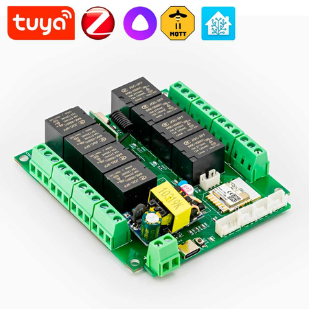 8х Канальный ZigBee модуль Tuya с поддержкой подключения датчиков