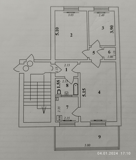 Юнусабадский район Гидрометцентр Ор-р метро Монор. 3/3/4  70м²