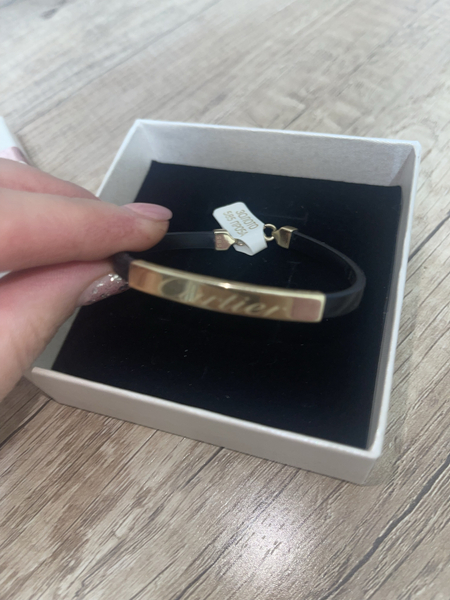 Золотой браслет каучуковый Cartier