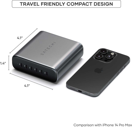 Satechi 6-портовое зарядное устройство GaN USB-C мощностью 200 Вт