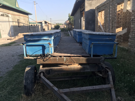 Асал ари прицеп 10 та яшик ромлари билан бирга