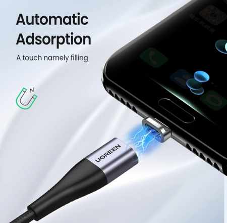 Ugreen. Магнитный кабель Ugreen Usb-C, поддерживает быструю зарядку