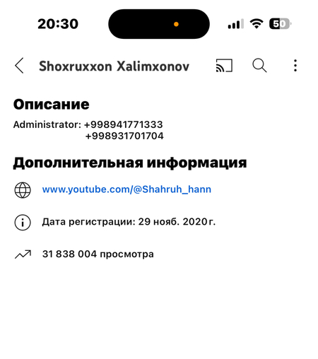 Youtube kanal 100 mingta obunachidan oshiq