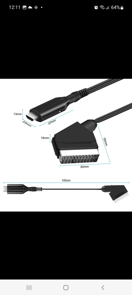 Преобразователь Scart в HDMI