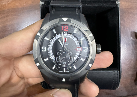 Swiss Military Calibre Revolution Men's Watch Black Rubber Strap