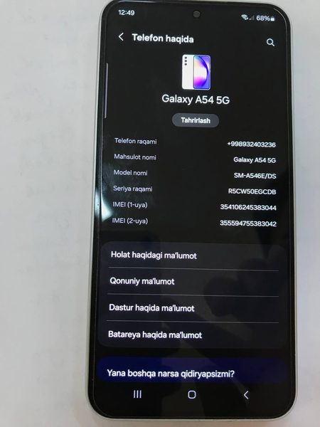 Samsung A54 5G 8/256gb