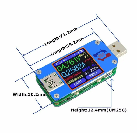 USB тестер RD UM25C, Bluetooth, usb, Tester