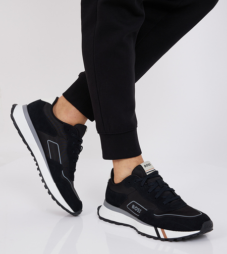 Кроссовки BOSS suede and nylon