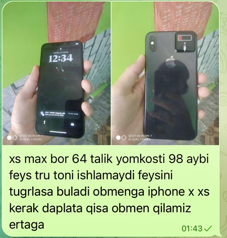 iphone xs max 64 talik yomkosti 98