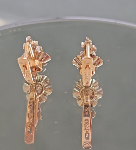 Серьги  СССР  якутские бриллианты