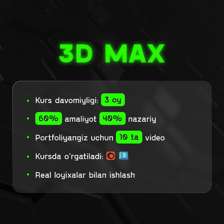 IT o'quv kurslari web dasturlash, SMM, mobilografiya, grafik dizayn