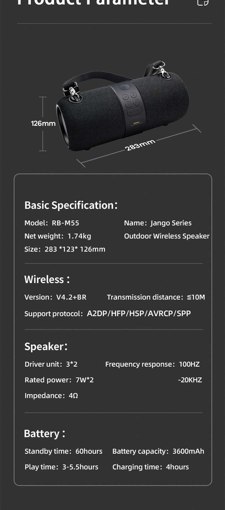 Kalonka Bluetooth Remax RB M55 /Калонка     [БЕСПЛАТНАЯ ДОСТАВКА]