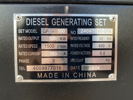 Dizleniy generator 100 kw
