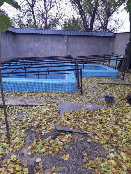 Бассейн закрыт банер установка тент Баннер
