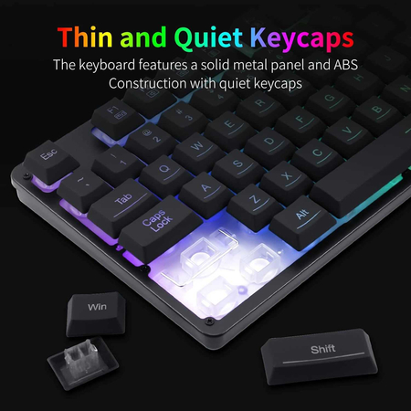 E-YOOSO K640 клавиатура с RGB-подсветкой, 104 бесшумных клавиши