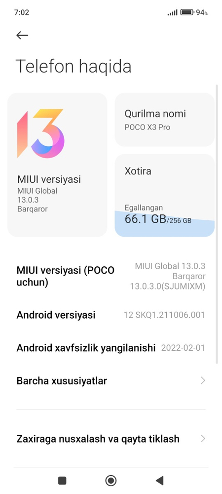 Poco X3 pro idealni holatda