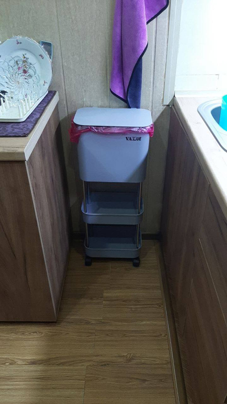 Полка этажерка с урной для мусора