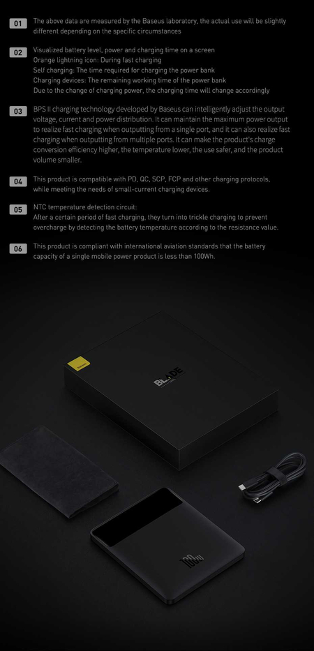 Baseus Blade 100W Power Bank 20000mAh For Laptop/Macbook/Ultrabook